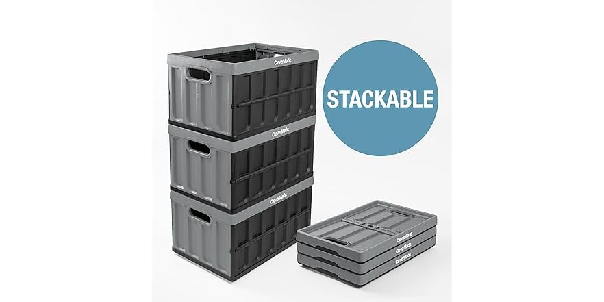 CleverMade Collapsible Bin (No Lid), Stone, 3PK