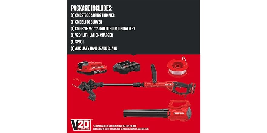 CRAFTSMAN CMCK197D1 V20 WEEDWACKER Trimmer Kit