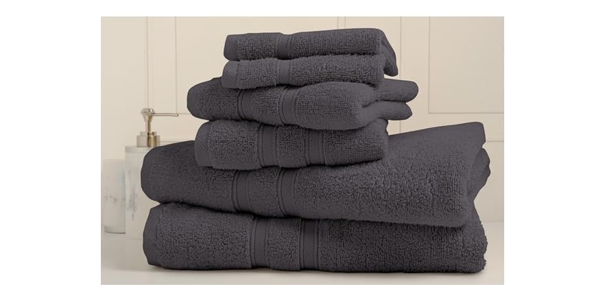 6-Piece Zero Twist Cotton Towel Set