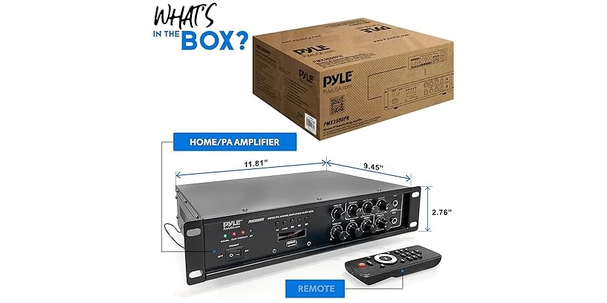 Pyle 500W Bluetooth Home PA Mixing Amplifier