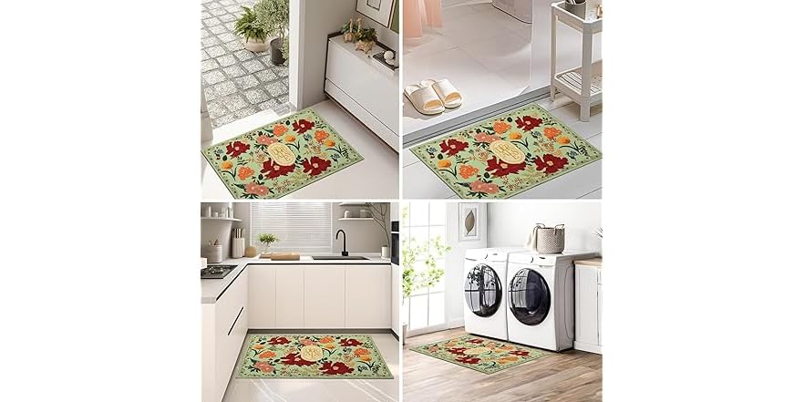 ROTTOGOON 2' x 3' Floral Hallway Runner Rug
