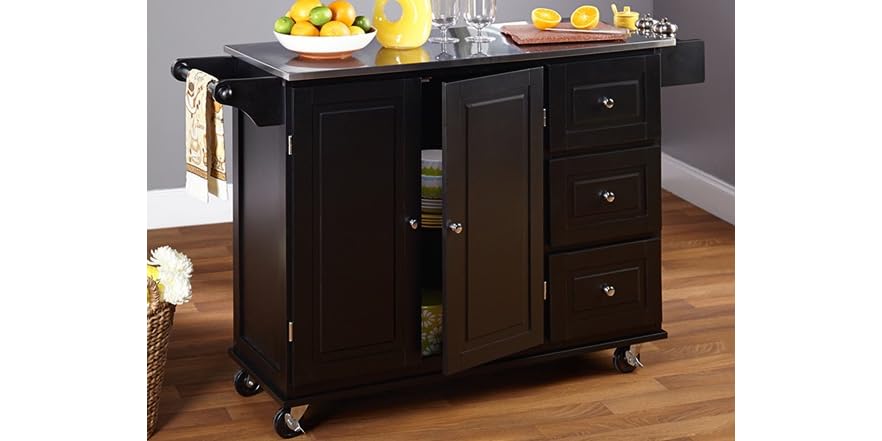 3-Drawer Kitchen Cart w/SS Top