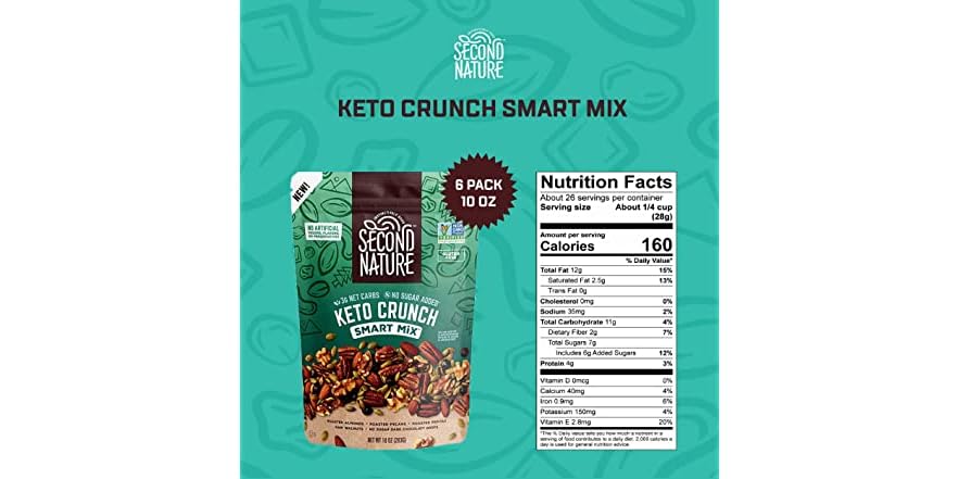 (6-Pack) Second Nature Keto Snack Mix Snack Packs