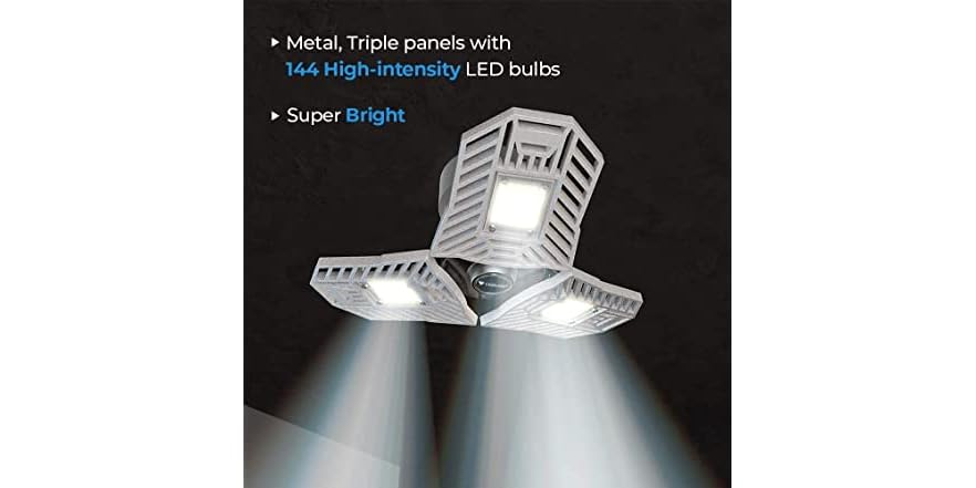 TRIBURST LED Garage Lighting 4 Pack