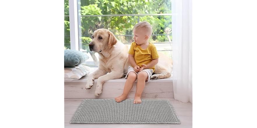 ZALL Grey Waffle Bath Mat