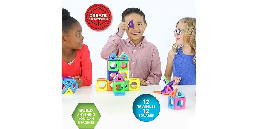 Discovery Kids 24pcs Magnetic Tile Building Blocks