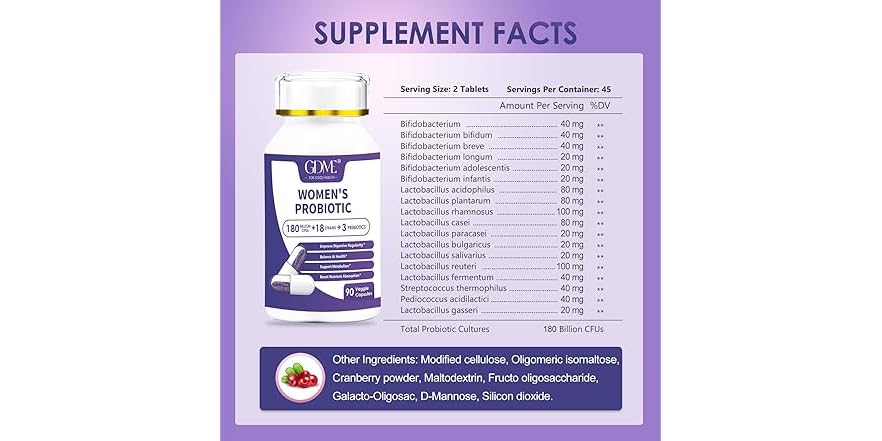 Women's Probiotic Supplements 180 Count