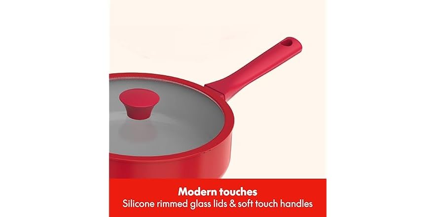 BELLA 12-Piece Cookware Set, Silicone Utensils