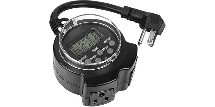 Clear Power Outdoor Digital Programmable Timer - 2 Outlets