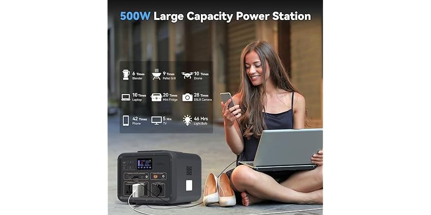 ITEHIL IT-500 Portable Power Station, 500W Generator