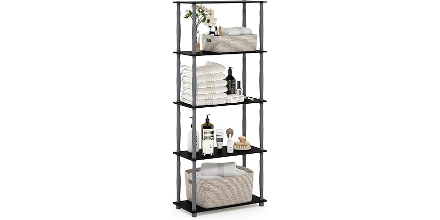 Furinno 5-Tier Display Rack Black/Grey