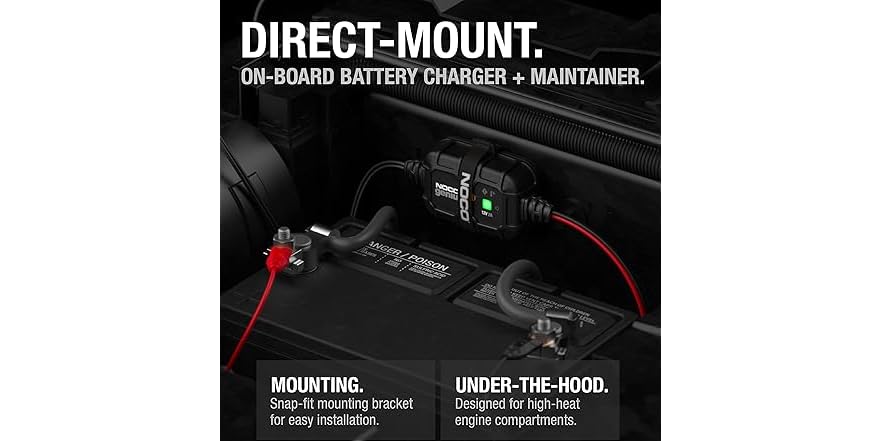 NOCO GENIUS2D, 2A Direct-Mount Onboard Car Battery Charger