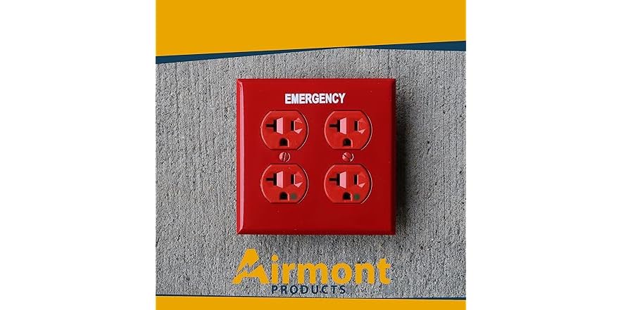 Emergency Red Outlet Covers 2-Gang