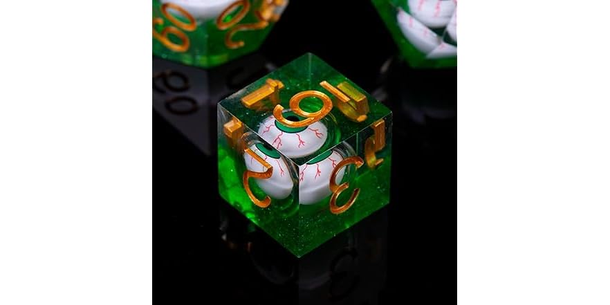 DND Dice Set (Green & Red Eyes)