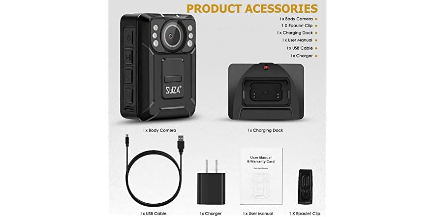 SWZA M2 1440P HD Police Body Camera