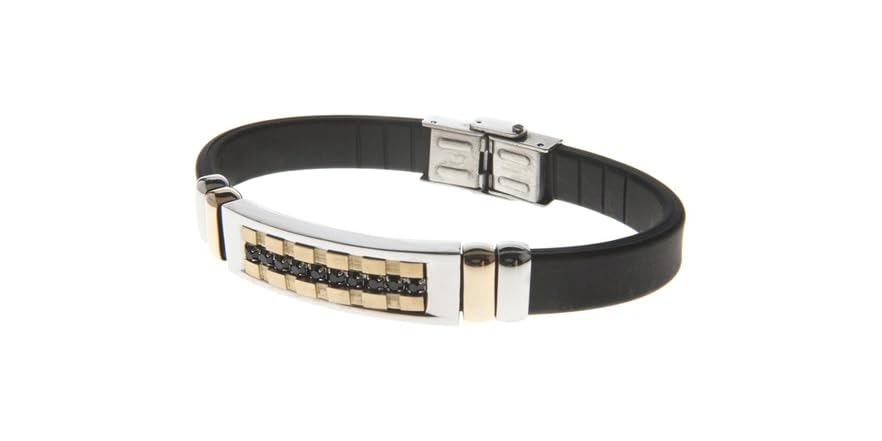 18kt Gold Plated & Black Sim. Diamond