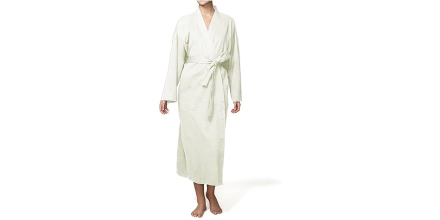 Organic Cotton Jersey Knit Robe - Ecru