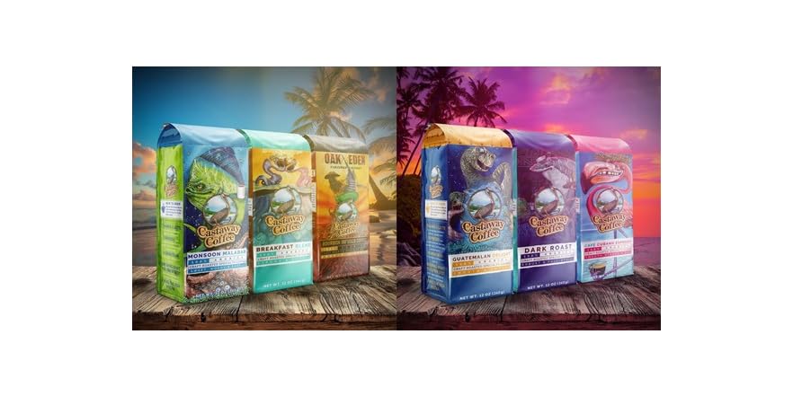(3 Pack) Castaway Coffee Whole Bean Coffee