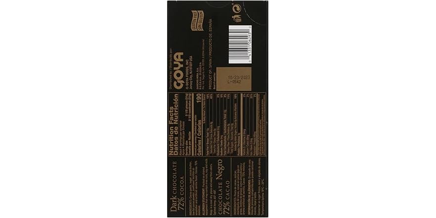Goya Dark Chocolate 4.4oz (30pk)
