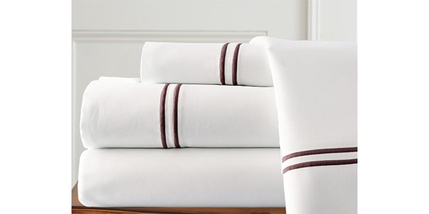 Italian Hotel Collection 1000TC Sheet Set w/ Double Marrow Hem