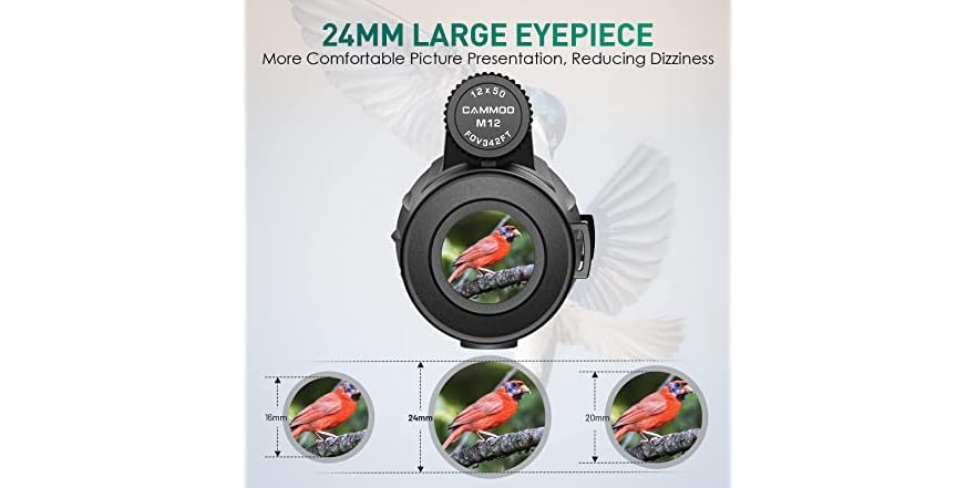 CAMMOO 24mm Large Eyepiece Monocular