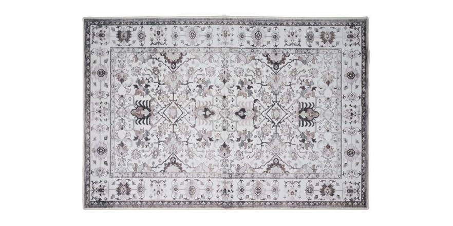 Bibb Home Washable Flannel Printed Accent Rug, 24"x36"