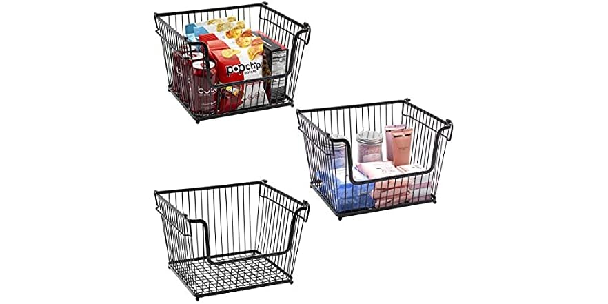 Stackable Metal Storage Organizer Bins