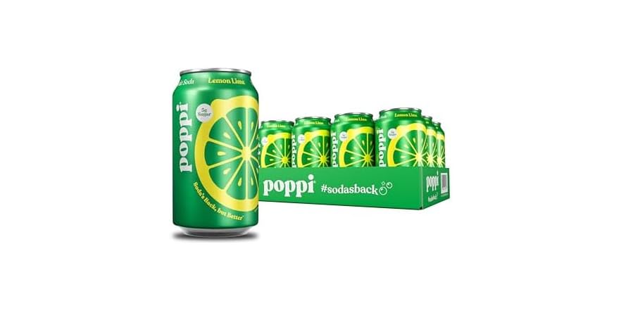 Poppi Lemon Lime Prebiotic Soda, 12pk