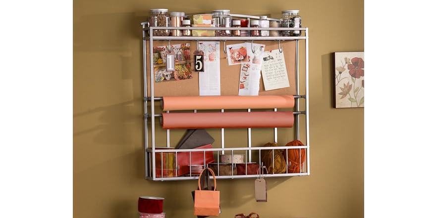 Wall Mount Craft Rack w/Corkboard