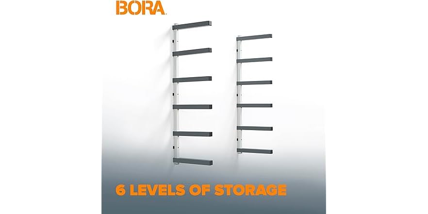 BORA 6 Tier Wood Organizer & Storage Metal Rack (Open Box)