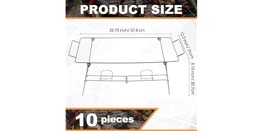 10Pc Foldable Buffet Chafing Wire Racks