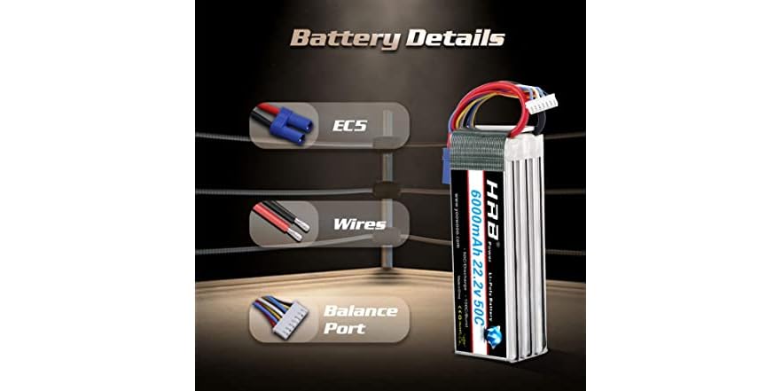 HRB 6S 6000mAh Lipo Battery