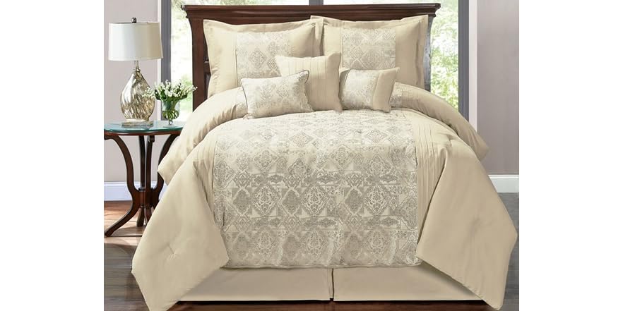 Portofino 7 Pc Comforter Set - Beige