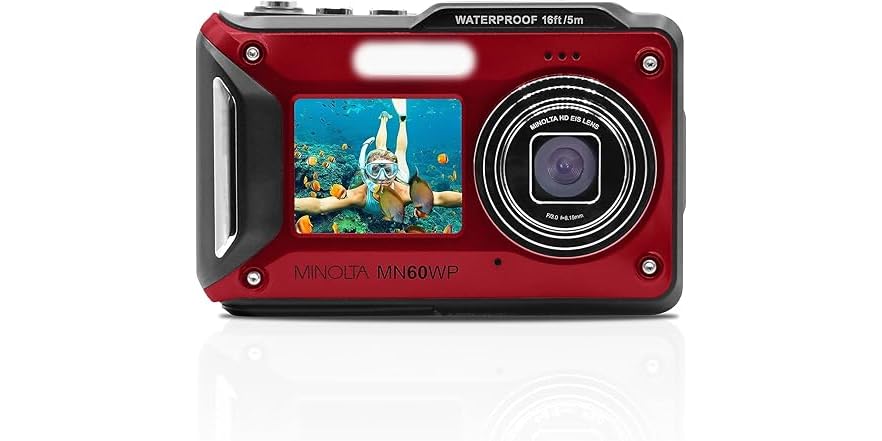 (NEW) Minolta 48MP / 4K Ultra HD Dual Screen Waterproof Digital Camera