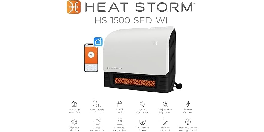 Heat Storm HS-1500-SED-WI 1500W Sedona Wall Heater