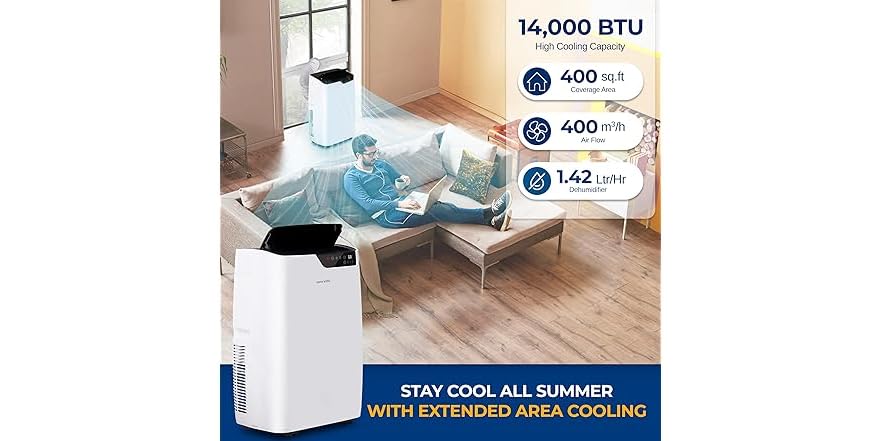 SereneLife 14k BTU Single Duct Portable AC