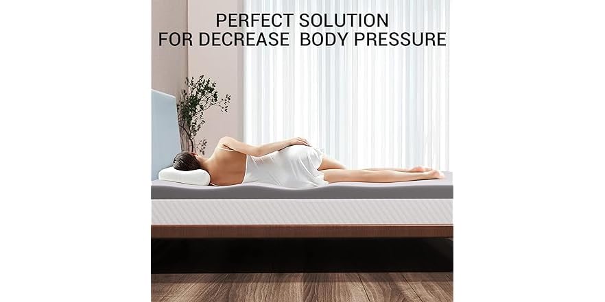 Maxzzz 3 Inch Memory Foam Mattress Topper, King