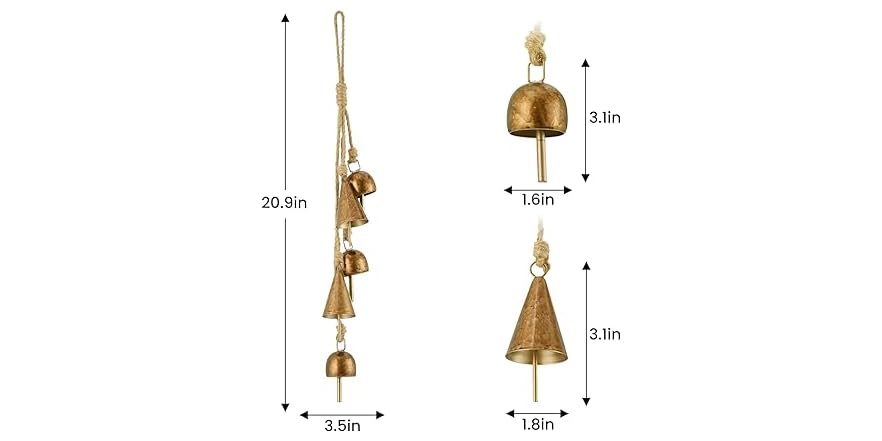 Vuskly Rustic Gold Metal Bells