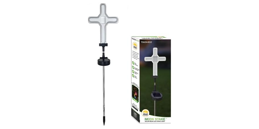 Solar Neon Cross Stake Light