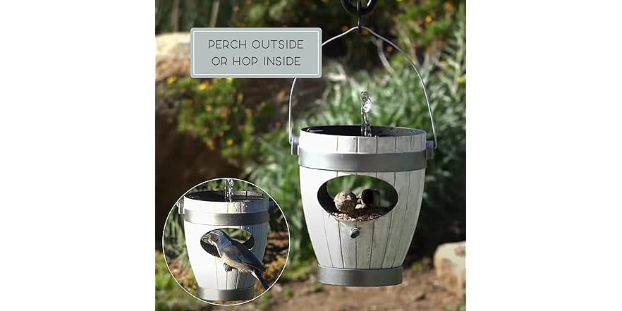 Hanging Bucket Bird Fountain