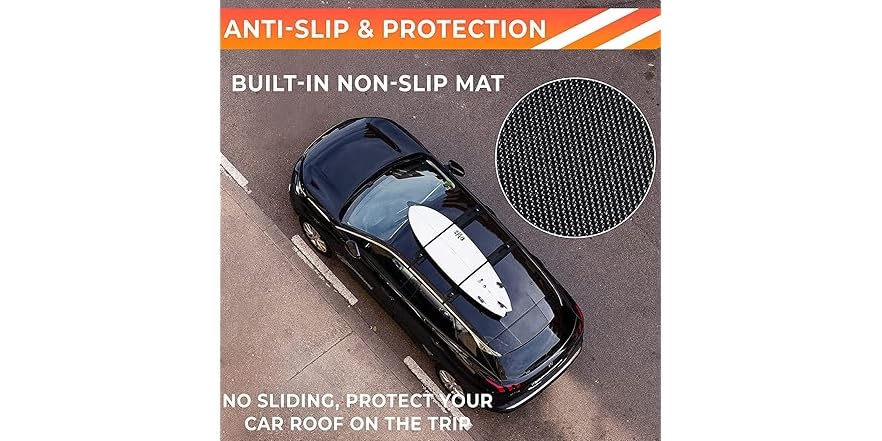 ZONETCH Soft Roof Rack Pads Heavy Duty, 2 Sets