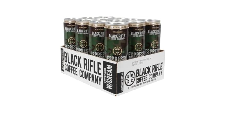 (24 Pack) Black Rifle Coffee Company RTD Espresso with Cream, 11 Fl Oz