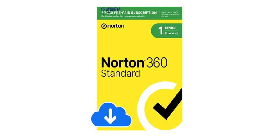 Norton 360 Standard 1 Device (2024 Ready) 15 Month