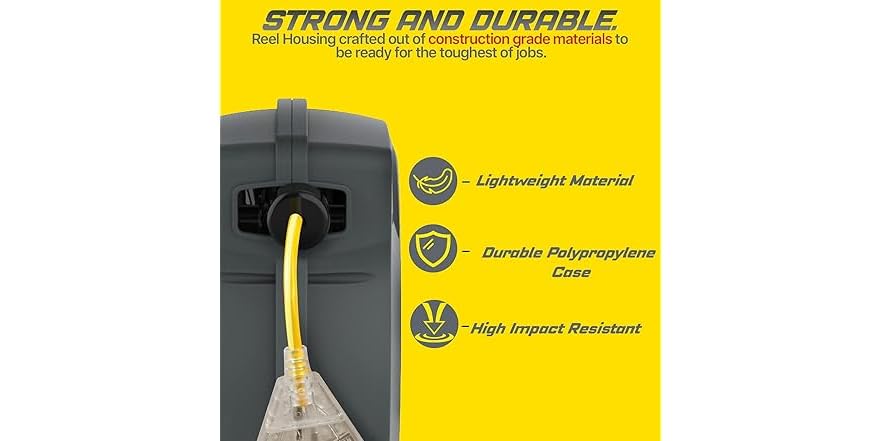 ReelWorks Extension Cord Reel Retractable 50'