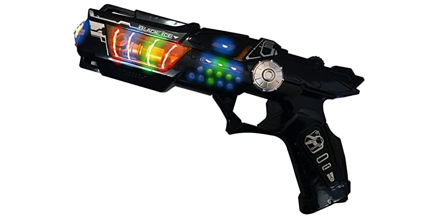 Toy Space Gun Blaster with Flashing LEDs and Sounds