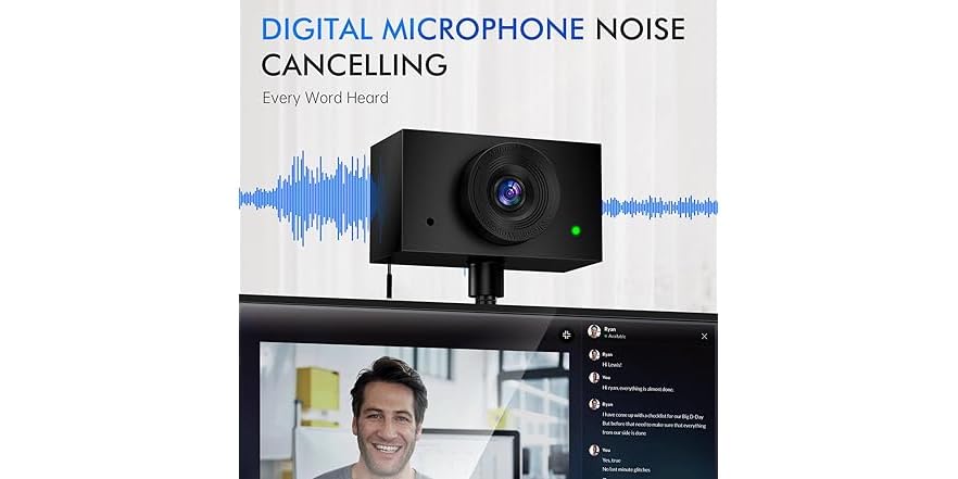 Eye Contact Webcam with Microphone for PC
