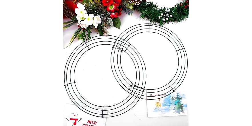 2 Pack 14" Metal Wire Wreath Frame