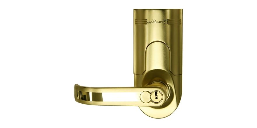 Gold Fingerprint Door Lock Left Handle