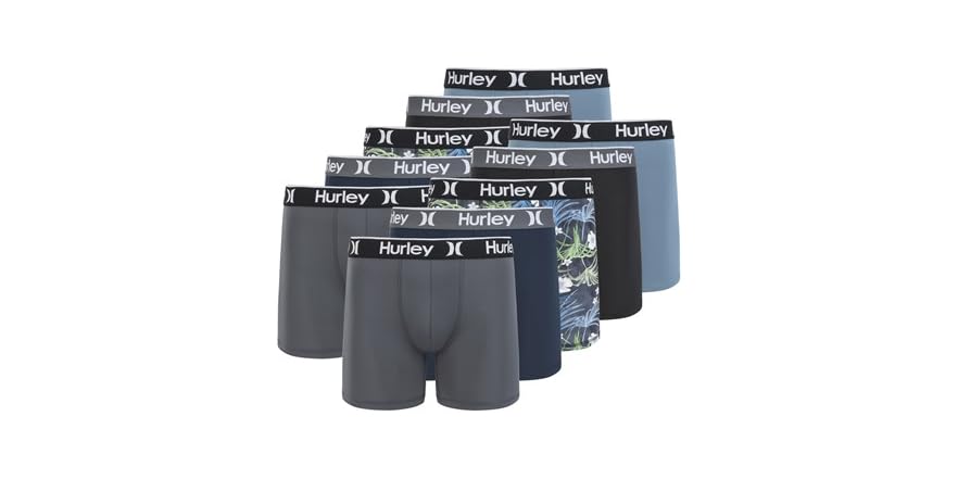 Hurley Men's 10 Pack Printed Boxer Brief