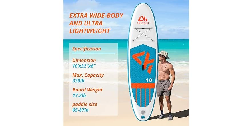 AKASO Inflatable Stand-Up Paddleboard (Open Box)